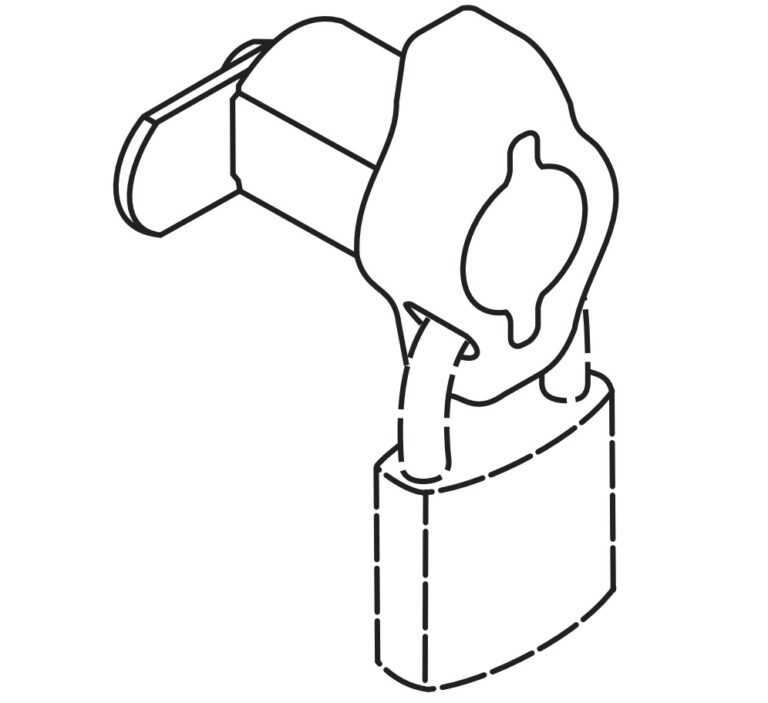 Drehriegelverschluss für Vorhängeschloss, mit Grifffunktion, Oberfläche: schwarz, 25 mm (1 ...